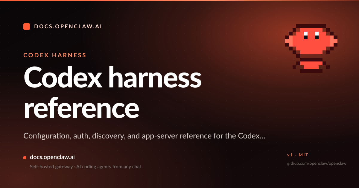 Codex harness reference - OpenClaw