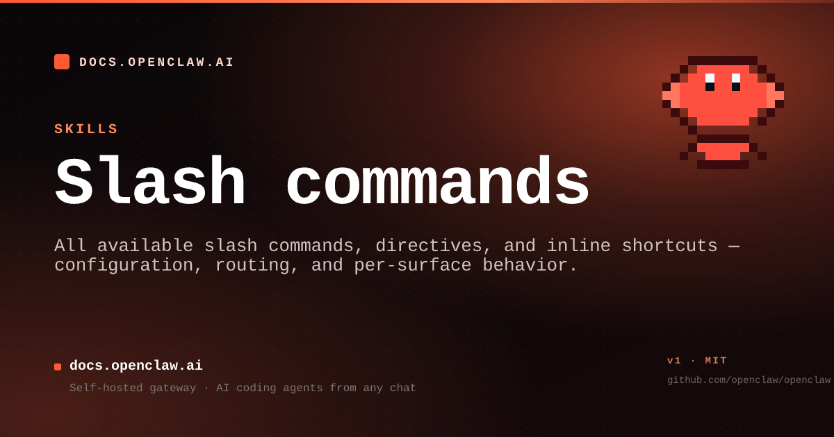 Slash commands - OpenClaw